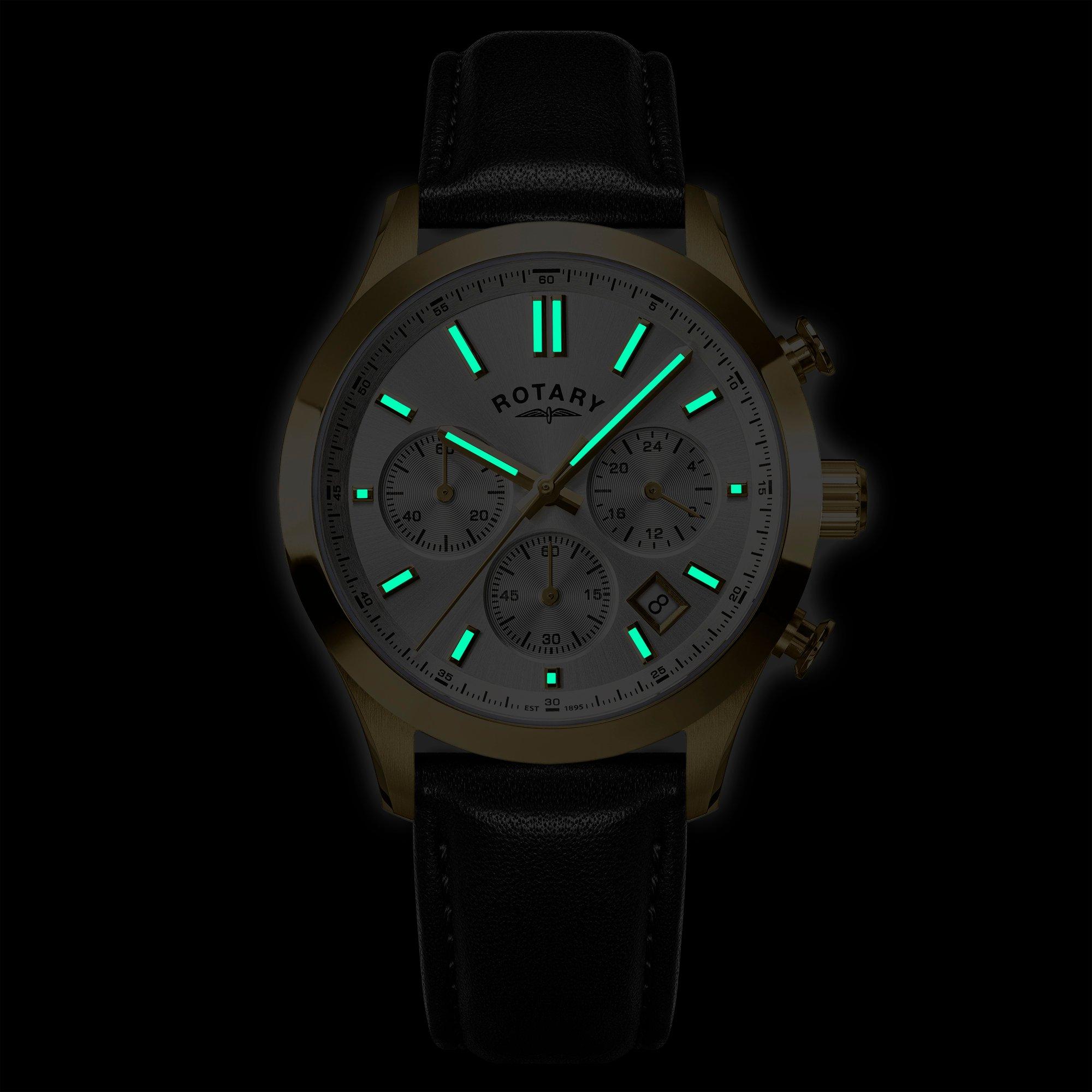 Rotary Heritage Chronograph 40mm Yellow Gold Plated Men’s Watch ...