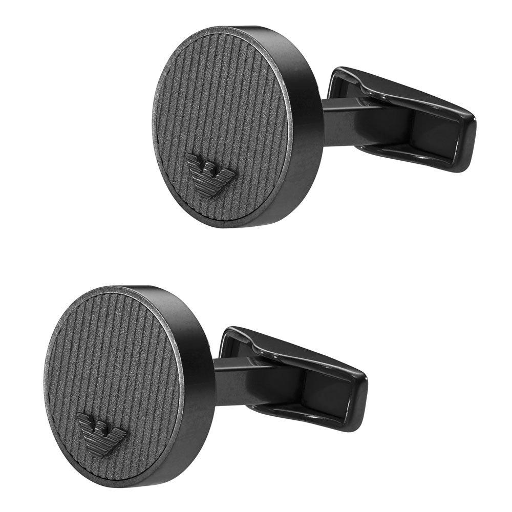 Emporio Armani Black Steel Cufflinks | 0105561 | Beaverbrooks the Jewellers