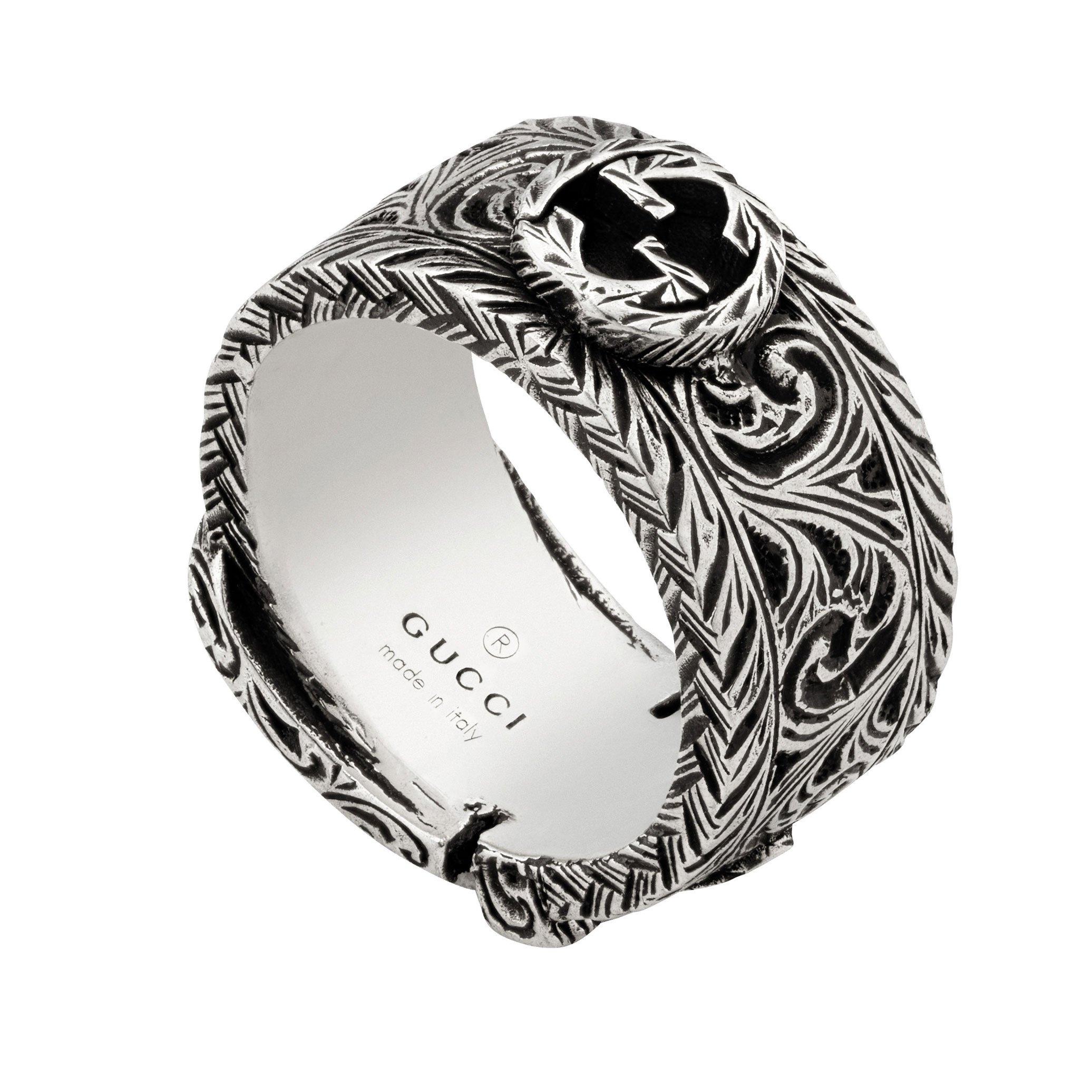 Gucci Garden Interlocking G Silver Ring 0120642 Beaverbrooks the Jewellers