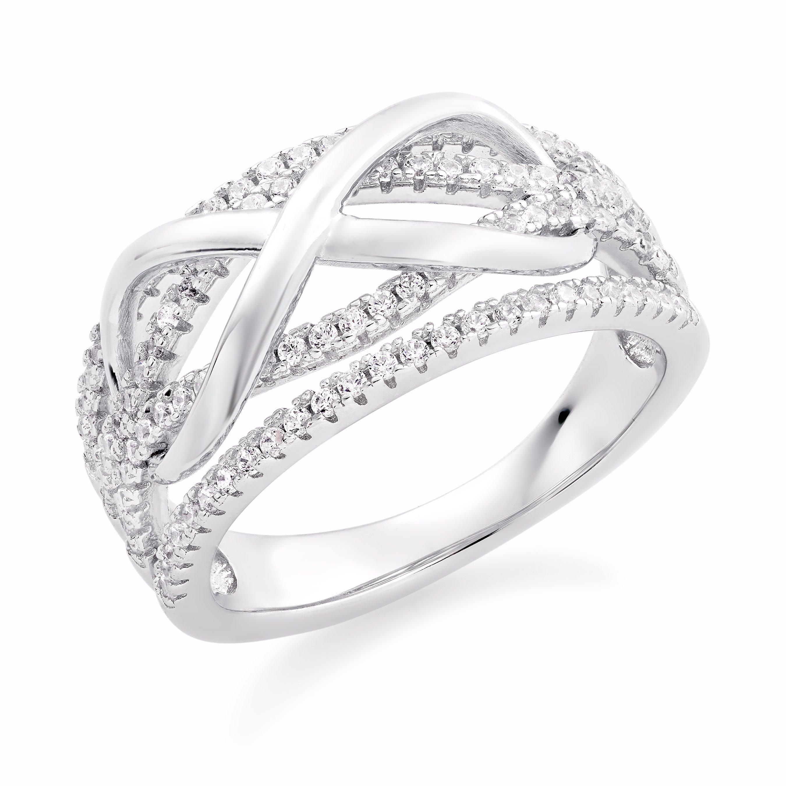 Silver Cubic Zirconia Infinity Ring | 0124172 | Beaverbrooks the Jewellers
