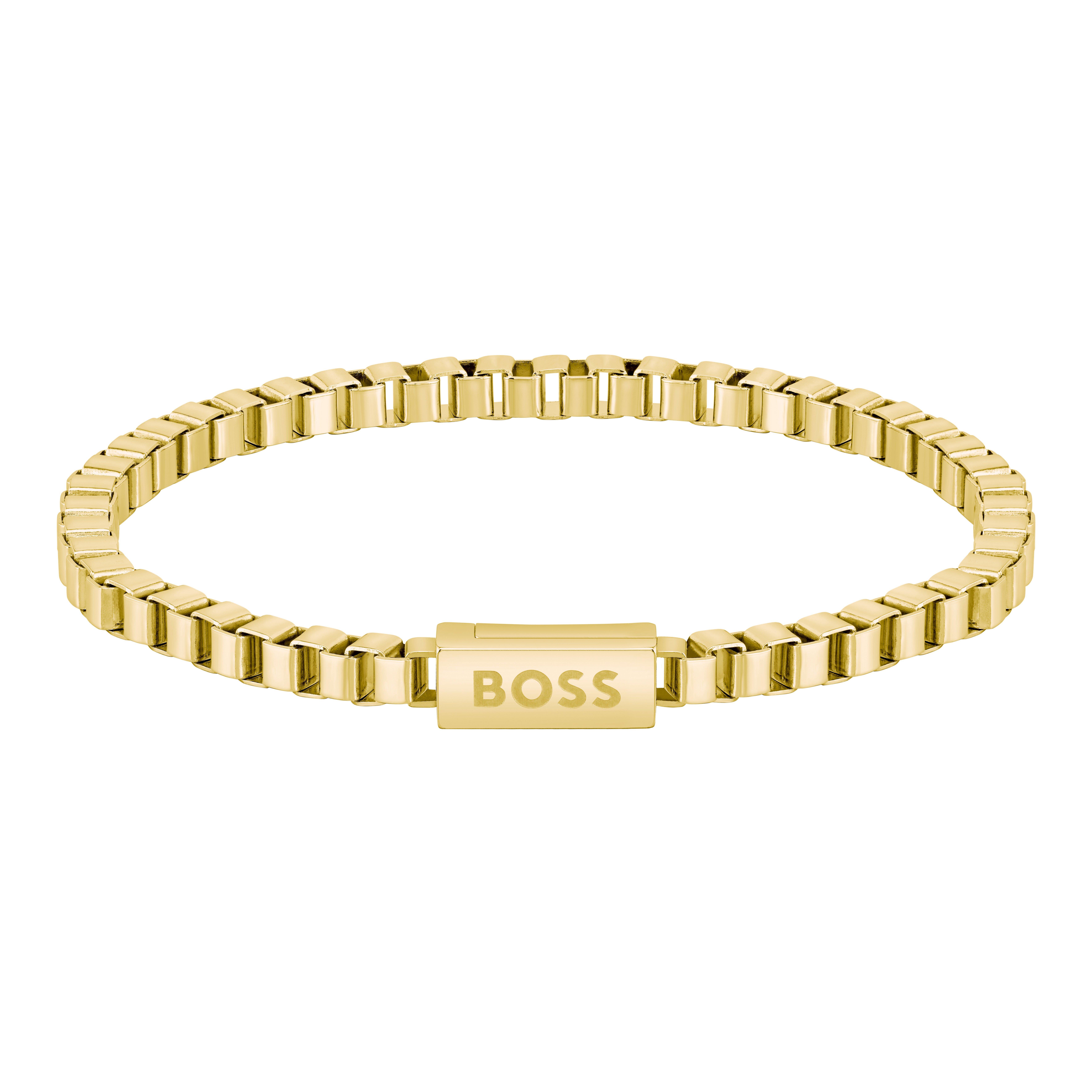 BOSS Gold Tone Chain for Him Men’s Bracelet | 0129494 | Beaverbrooks ...