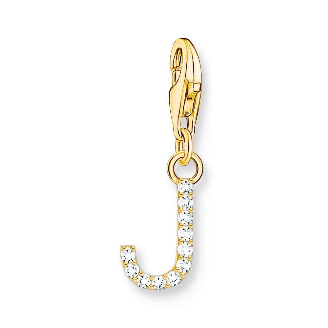 Thomas Sabo 18ct Gold Plated Cubic Zirconia Initial J Charm | 0139213 ...