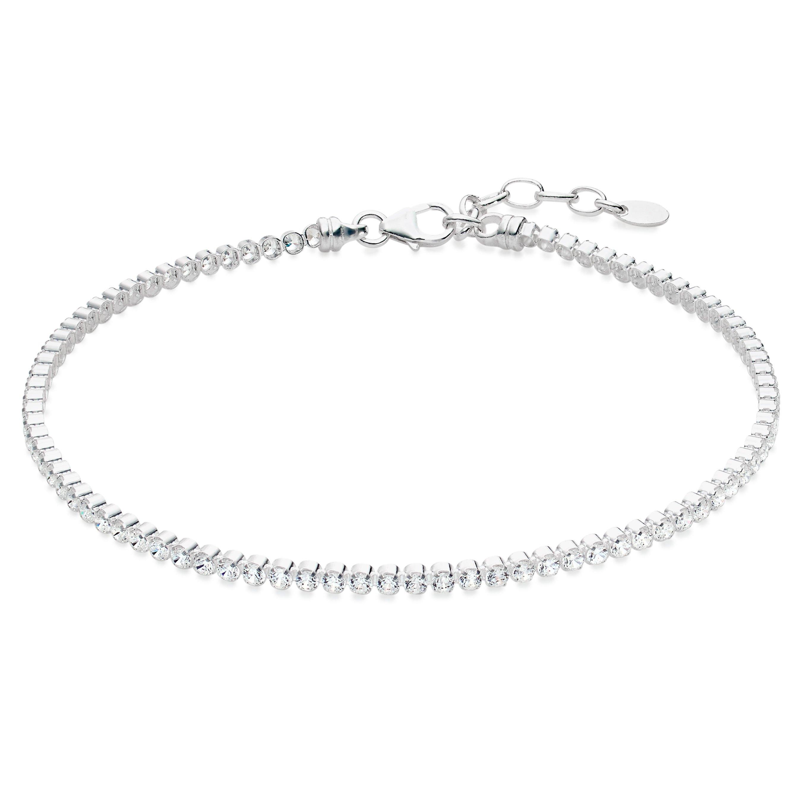 Beaverbrooks Silver 29cm Cubic Zirconia Anklet | 0140428 | Beaverbrooks