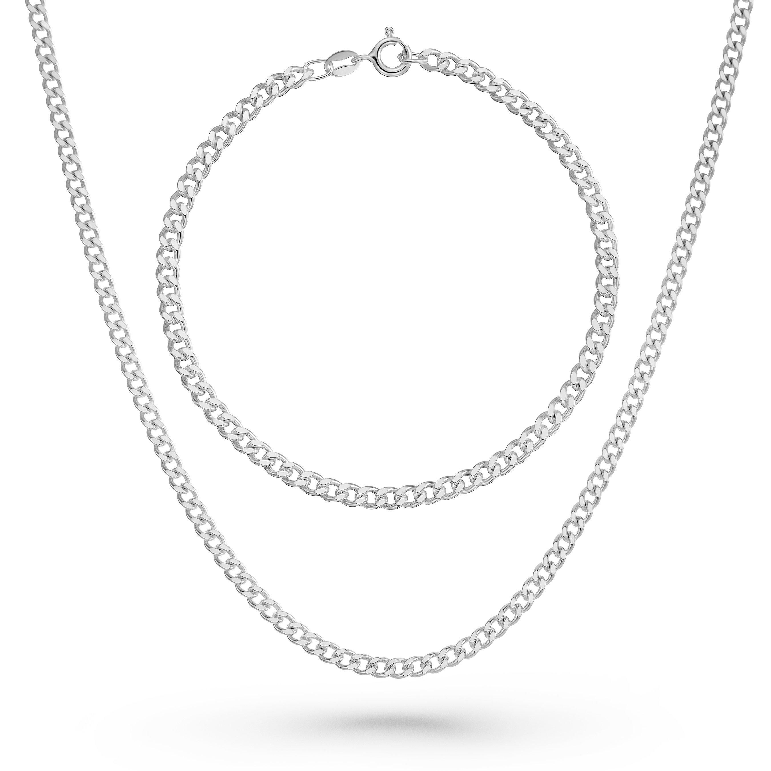 Beaverbrooks Silver Men’s Curb Chain and Bracelet Set | 0143922 ...