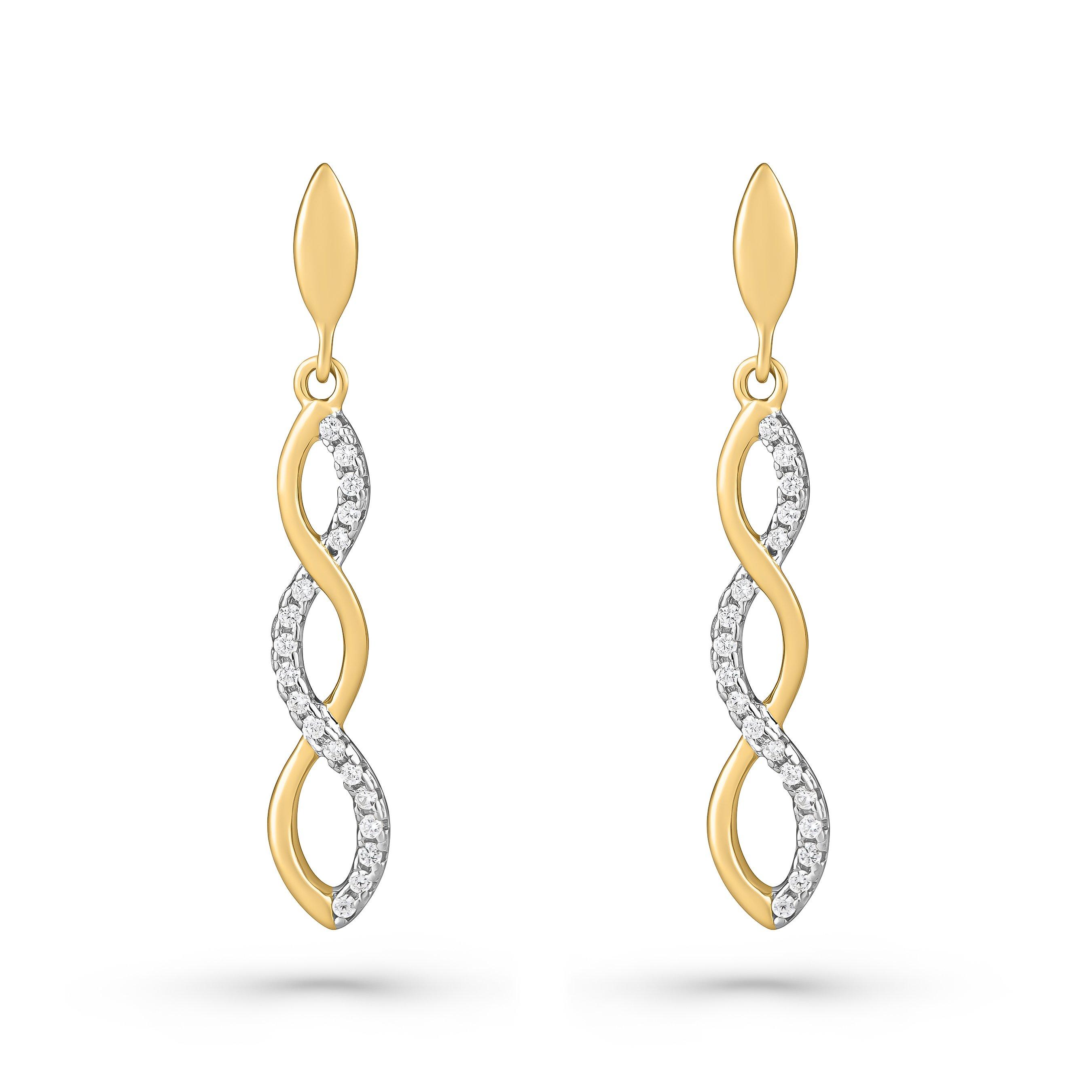 Beaverbrooks Yellow Gold Plated Cubic Zirconia Infinity Drop Earrings | 0146027 | Beaverbrooks