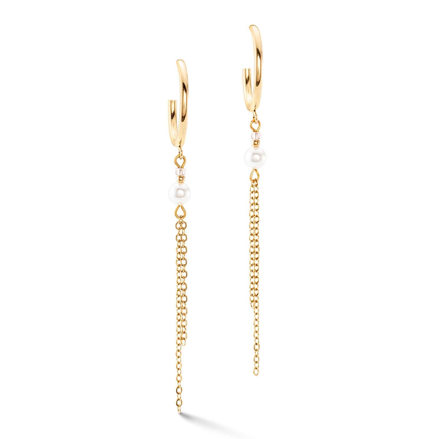 Coeur De Lion Yellow Gold Tone Drop Earrings | 0146100 | Beaverbrooks