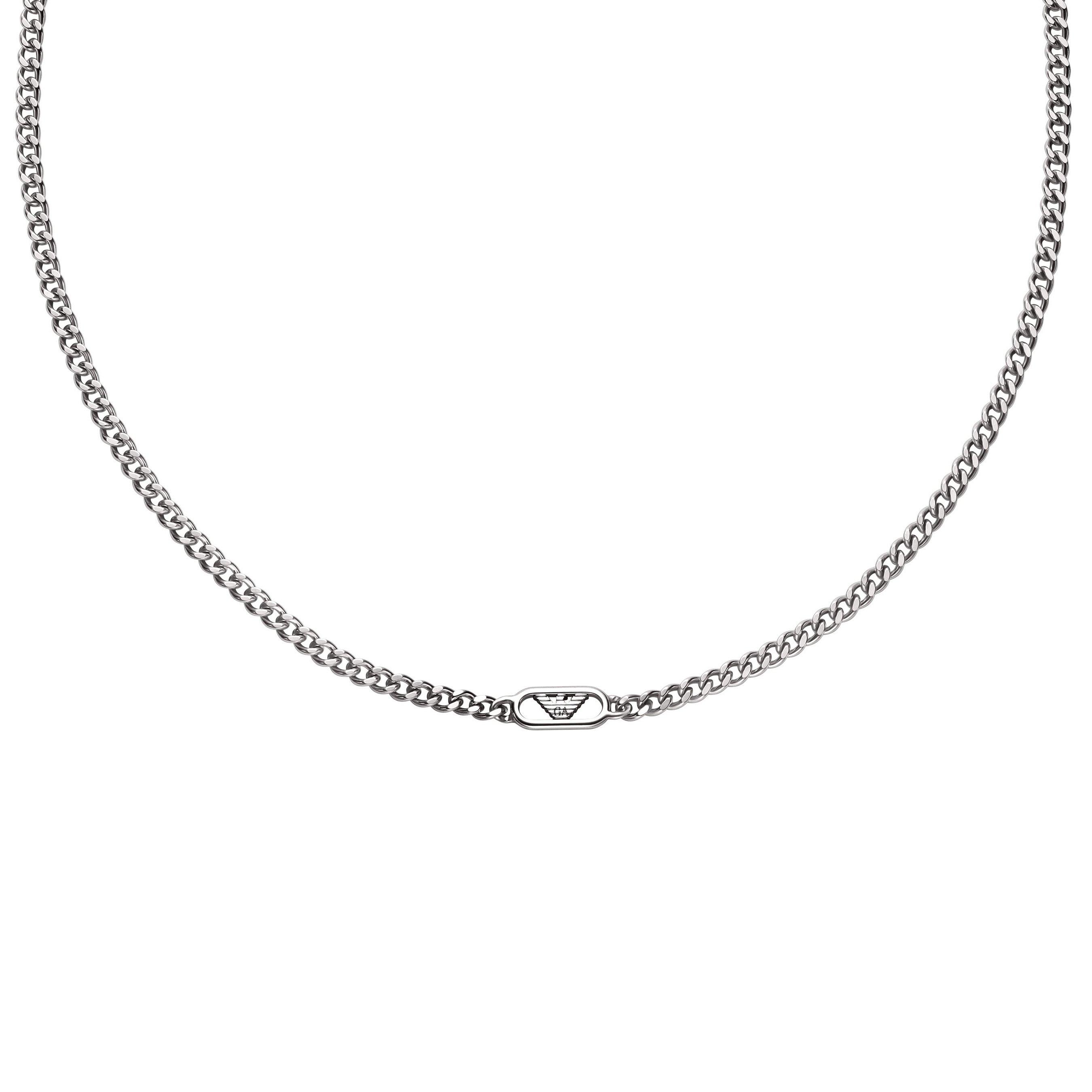 Emporio Armani Stainless Steel Logo Men’s Chain Necklace | 0149213 ...
