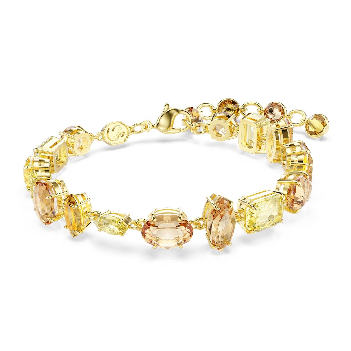 Swarovski Gema Yellow Gold Tone Crystal Bracelet | 0150436 | Beaverbrooks