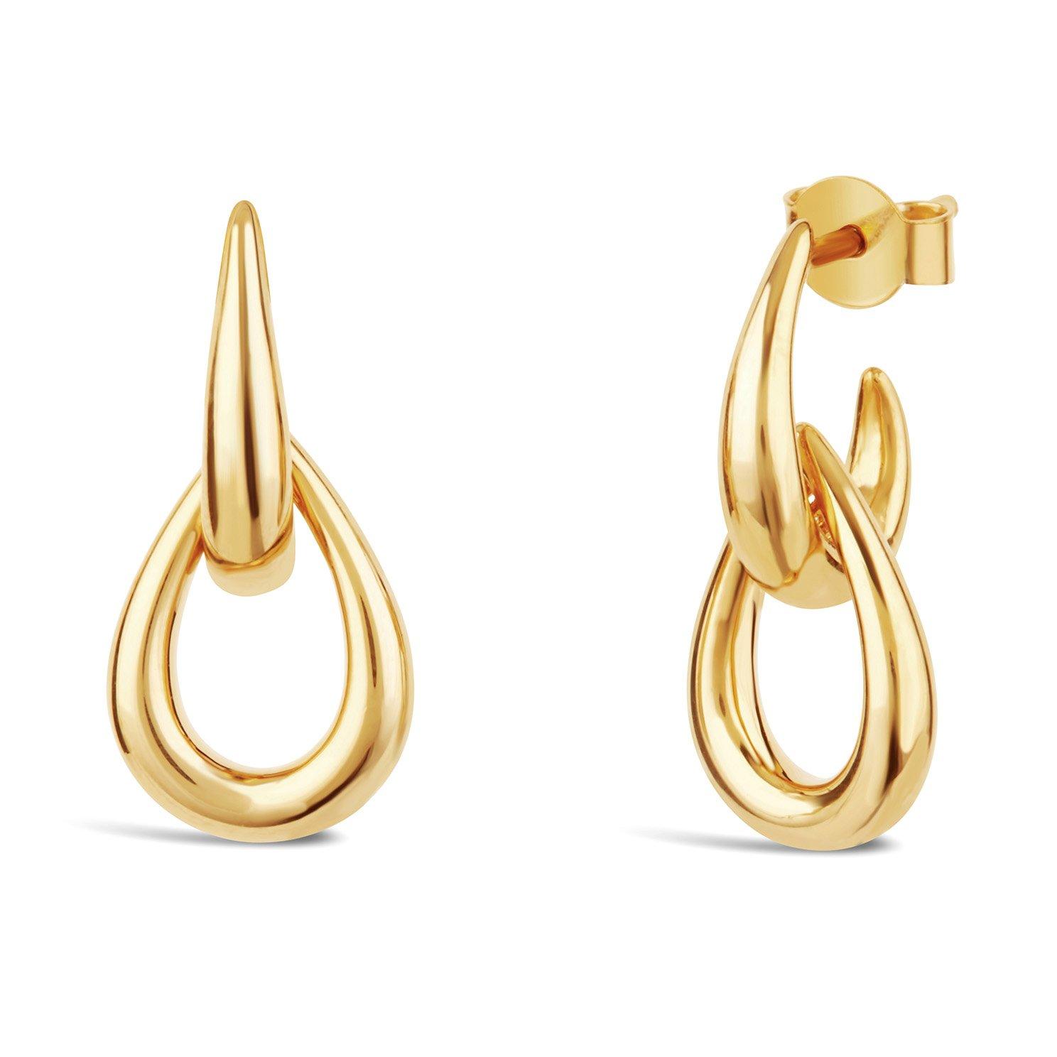 Dinny Hall Raindrop 22K Yellow Gold Vermeil Double Link Stud Earrings | 0150704 | Beaverbrooks