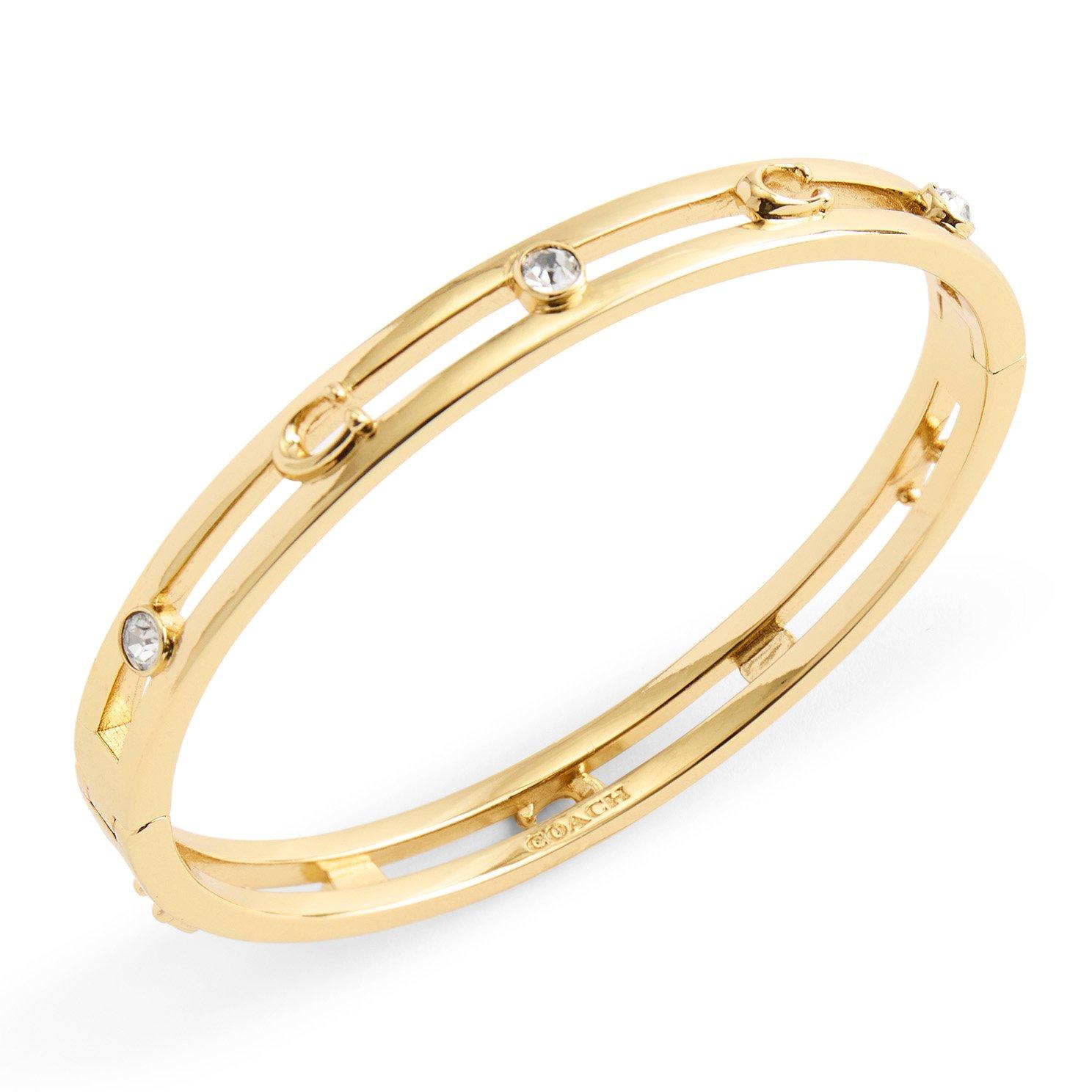 Coach Timeless Bangles Yellow Gold Tone Cubic Zirconia Bangle | 0153445 | Beaverbrooks