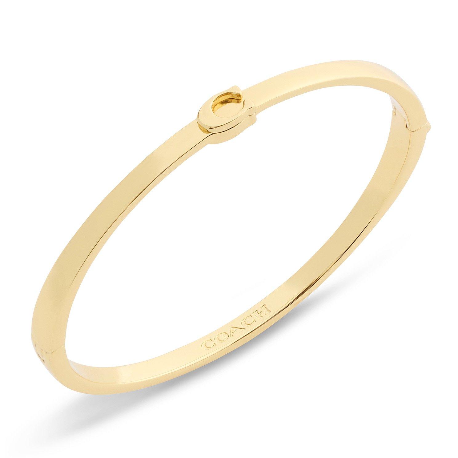 Coach Signature C Yellow Gold Tone Bangle | 0153455 | Beaverbrooks