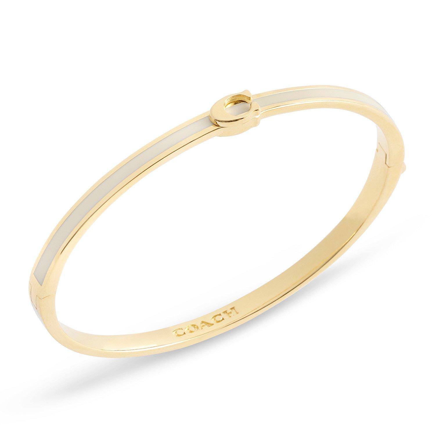 Coach Signature C Yellow Gold Tone Bangle | 0153457 | Beaverbrooks