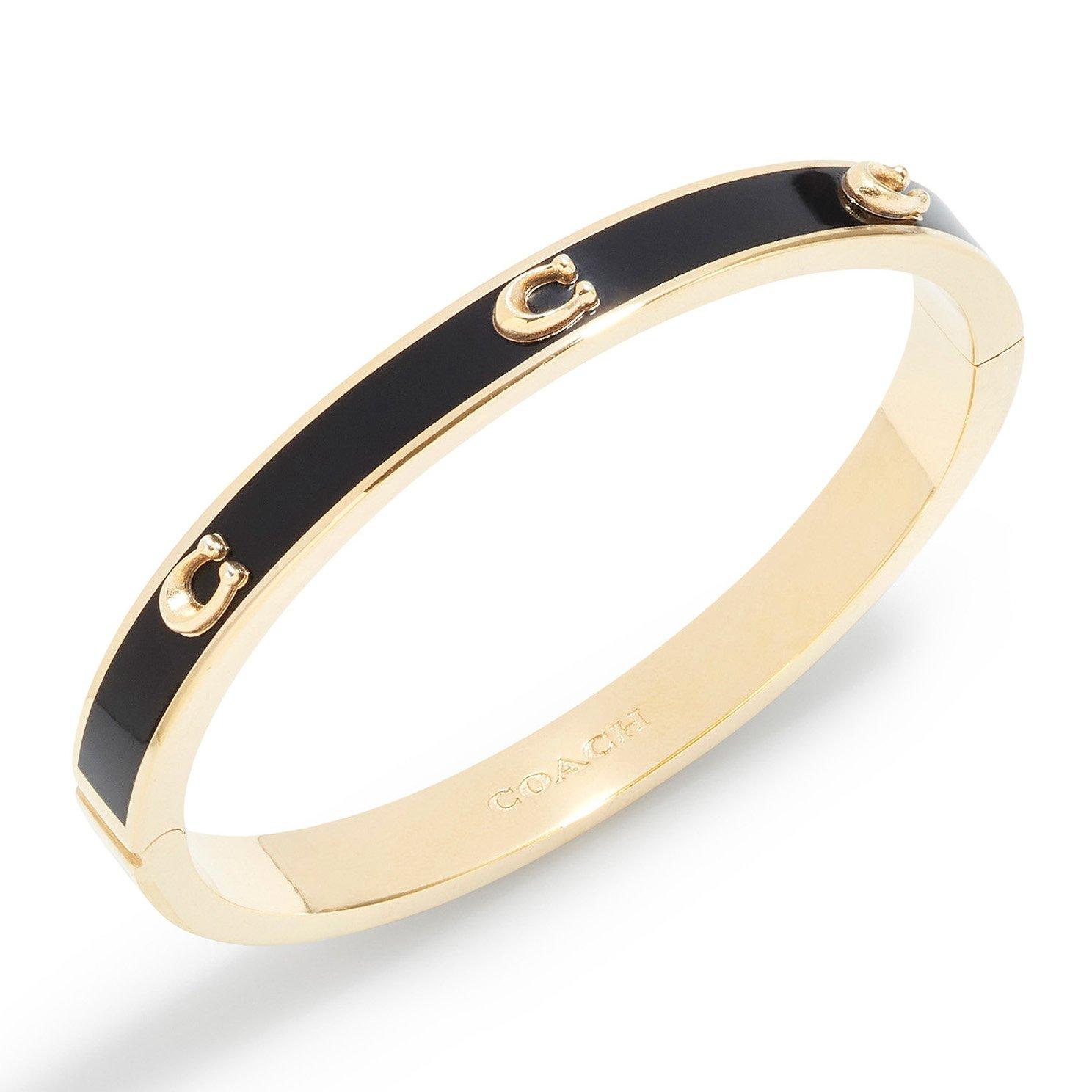 Coach Signature C Yellow Gold Tone Bangle | 0153692 | Beaverbrooks