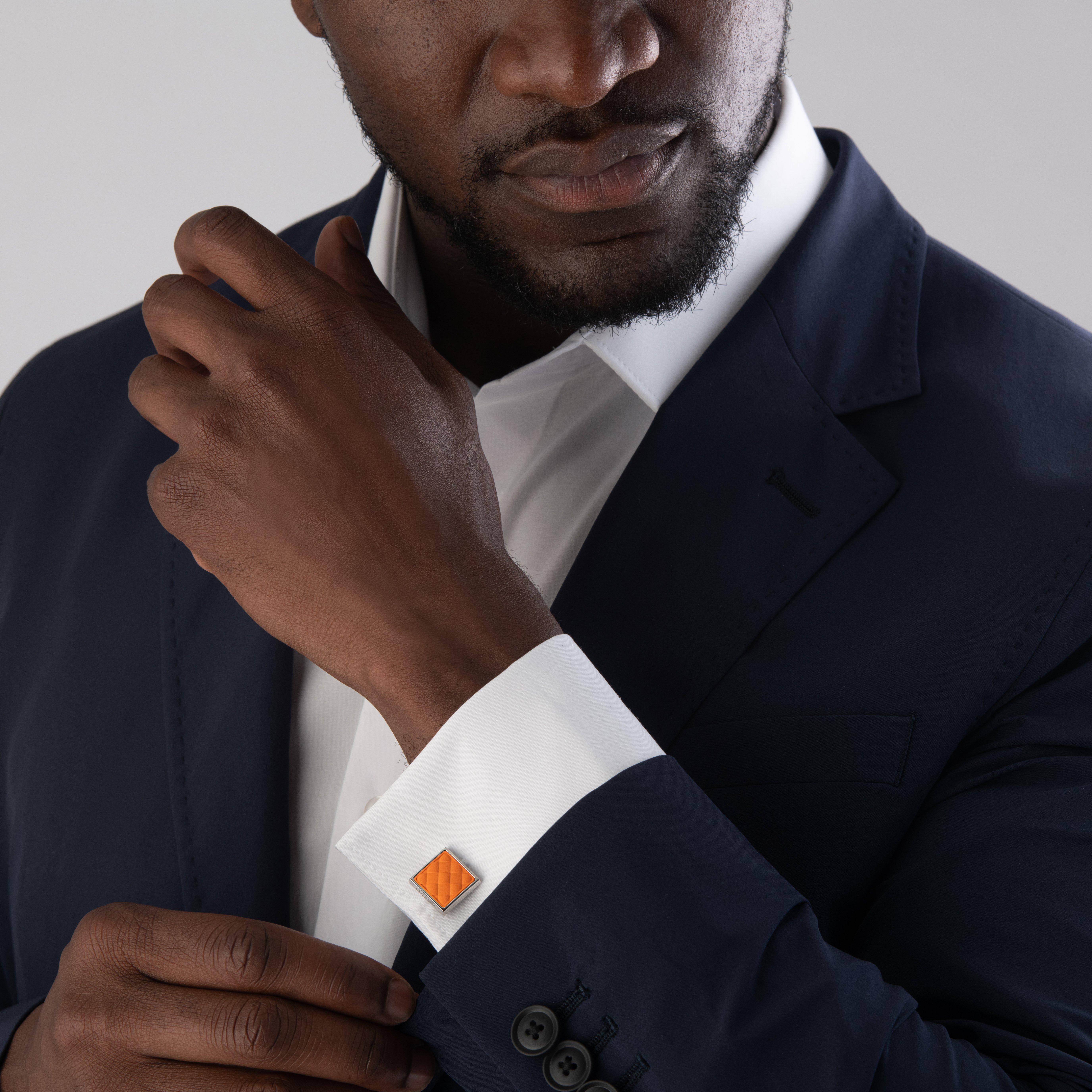 OMEGA Aqua Orange Cufflinks | 0006694 | Beaverbrooks the Jewellers